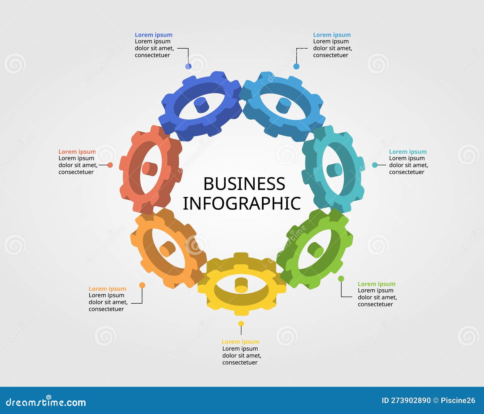 Cog Element for System Template for Infographic for Presentation for 7 ...