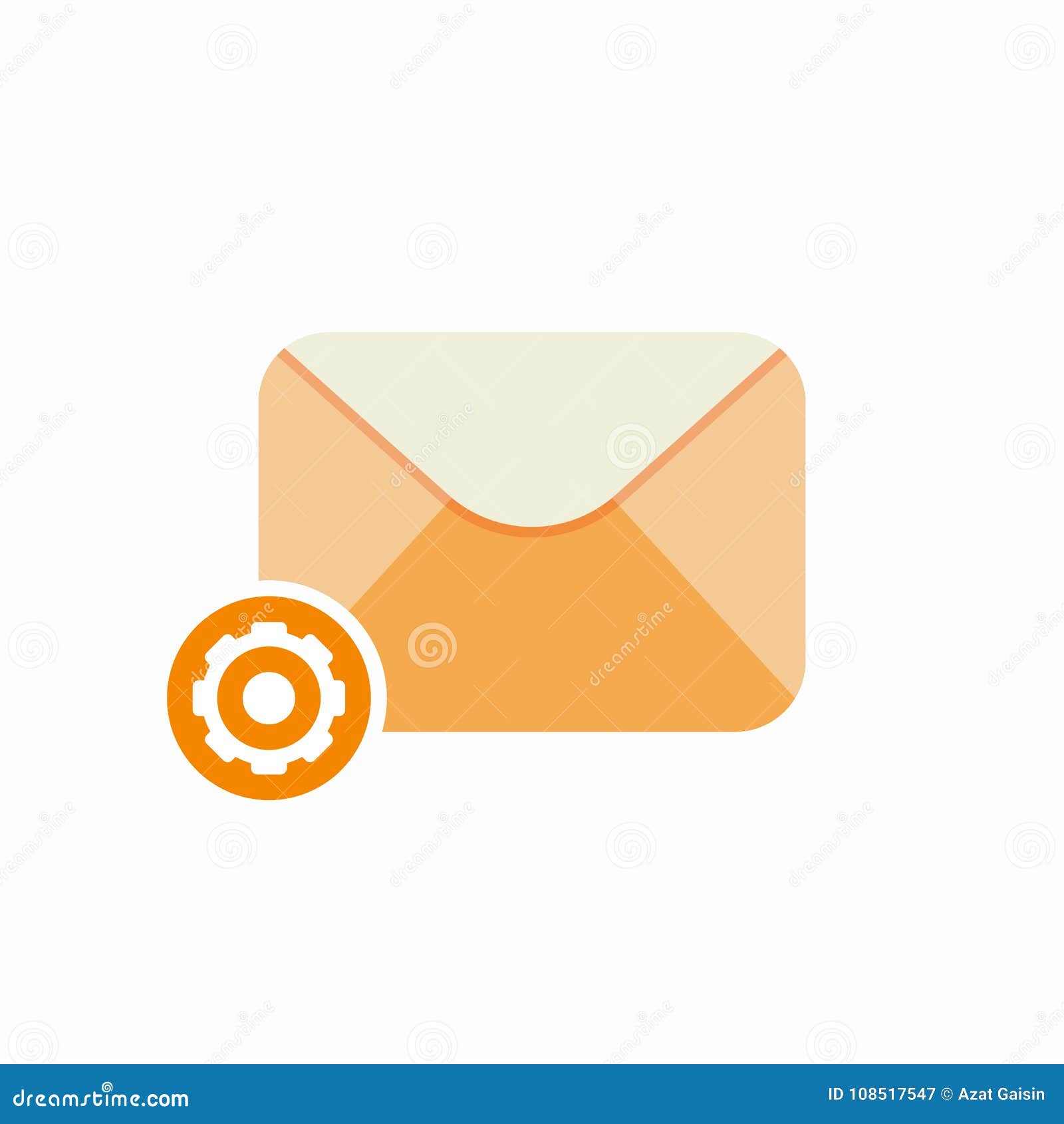 Cog Email Envelope Letter Mail Message Send Setup Icon Stock Vector ...