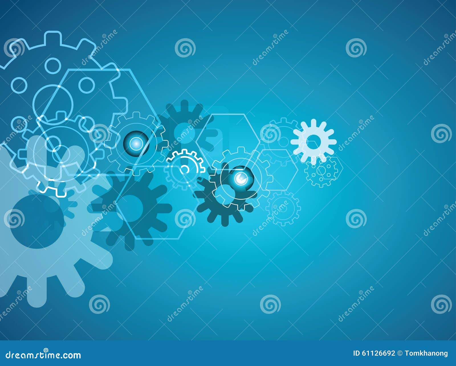 Cog Engine on Blue Dark Background Stock Vector - Illustration of ...