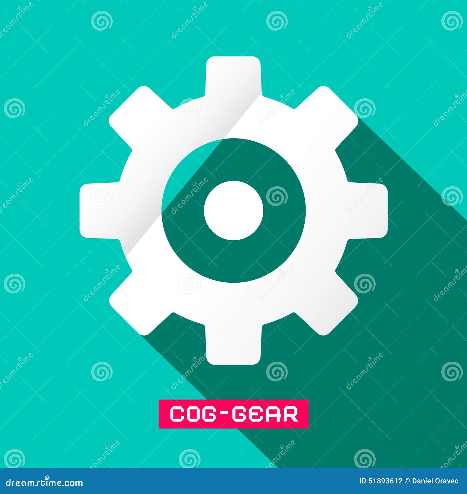 Cog - Gear Flat Design Vector Stock Illustration - Illustration of ...