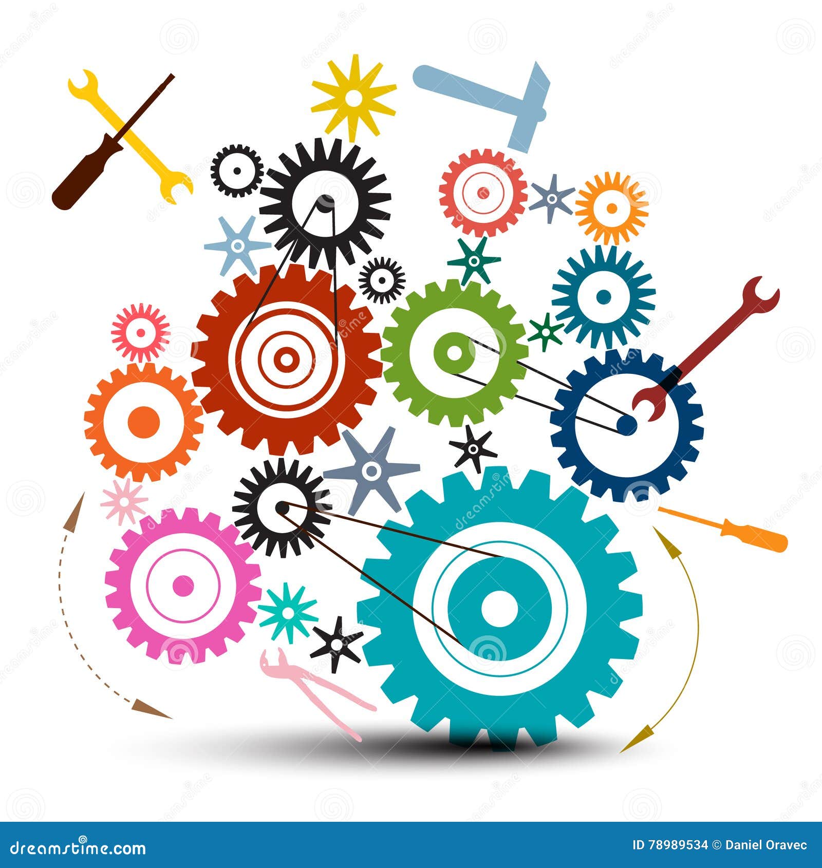 Cog - Gear Illustration - Vector Cogs - Gears Stock Vector ...