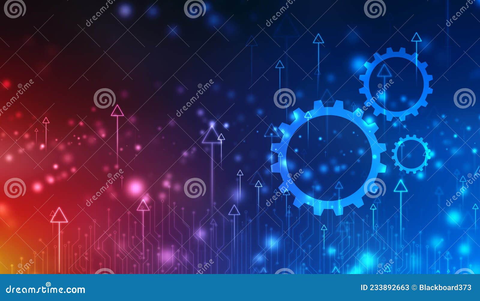 Cog Gear Wheel with Arrows on the Technology Abstract Background ...