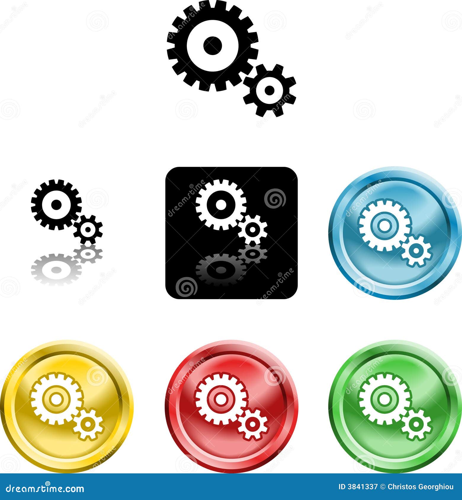 Cog gears icon symbol icon stock vector. Illustration of blue - 3841337