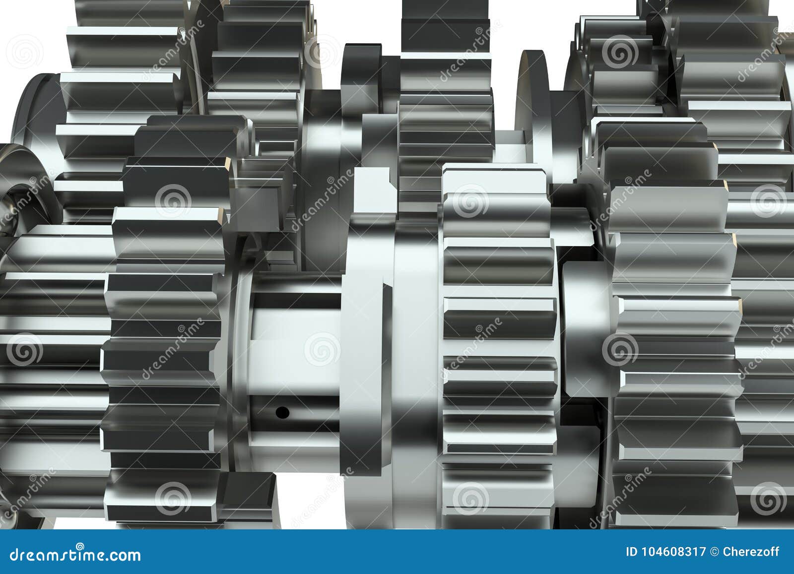Cog Gears Mechanism Concept. 3d Illustration Stock Illustration ...