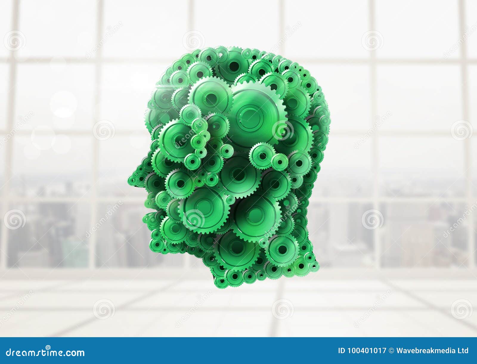 Cog Head with Bright Background Stock Illustration - Illustration of ...