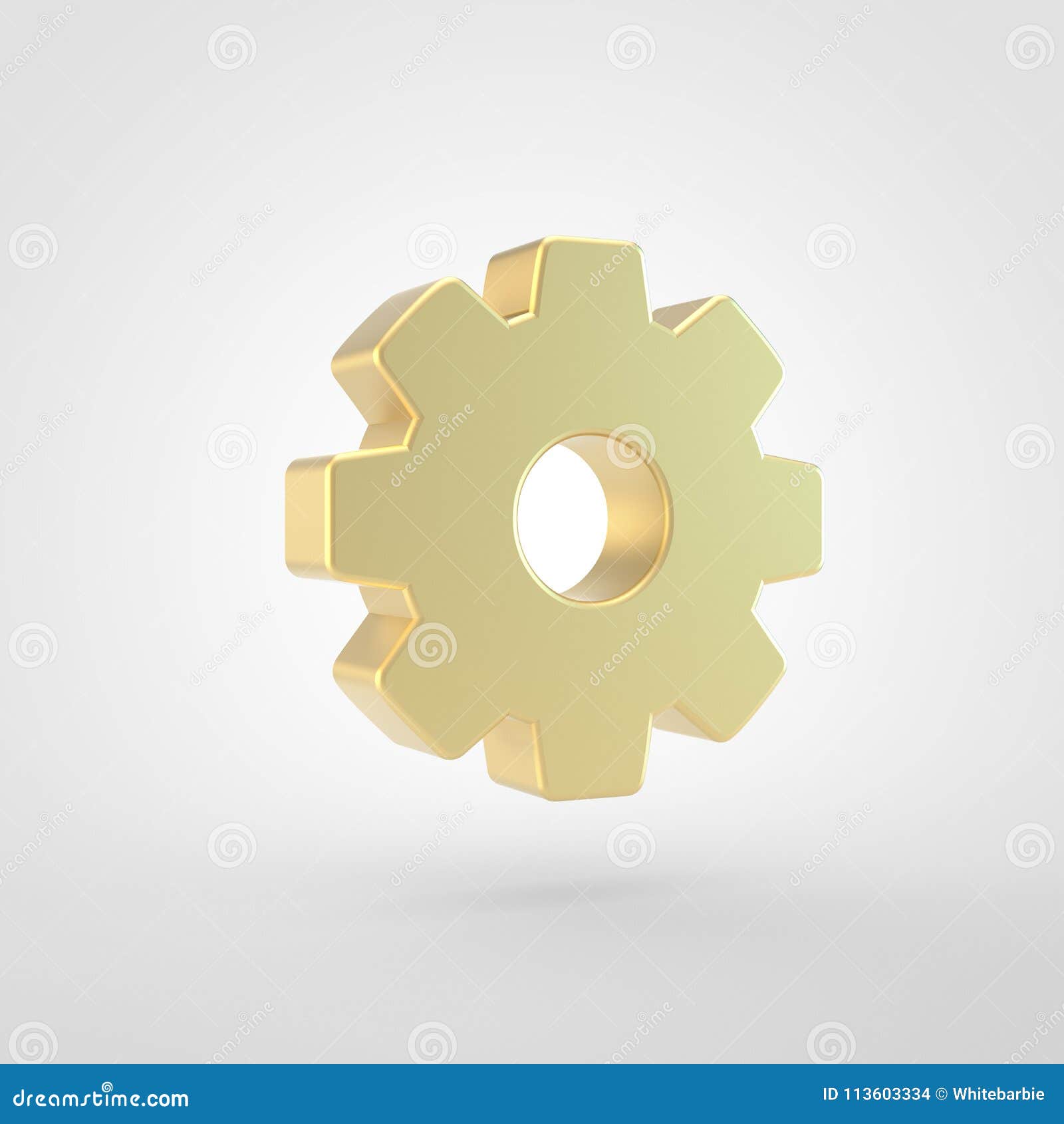 Golden Cog Icon Isolated on White Background. Stock Illustration ...