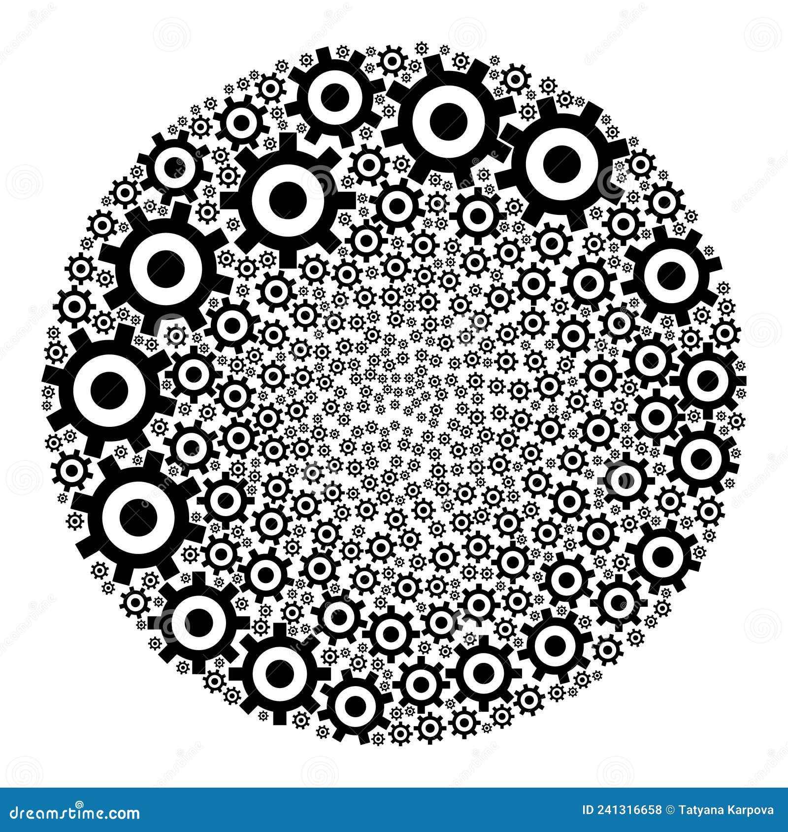Cog Icon Spheric Cluster Collage Stock Vector - Illustration of round ...