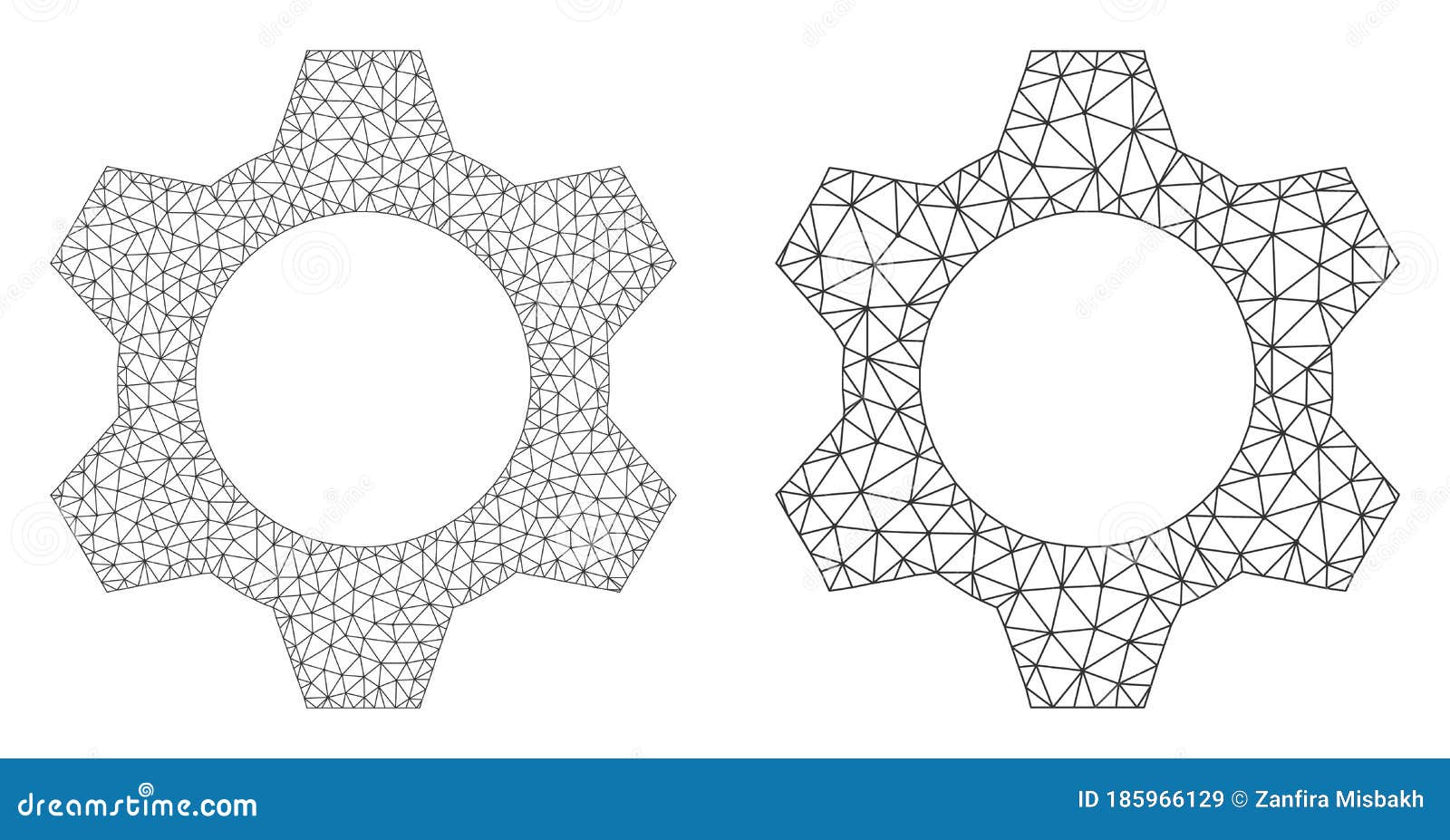 Cog Icon - Vector Polygonal Mesh Stock Vector - Illustration of ...