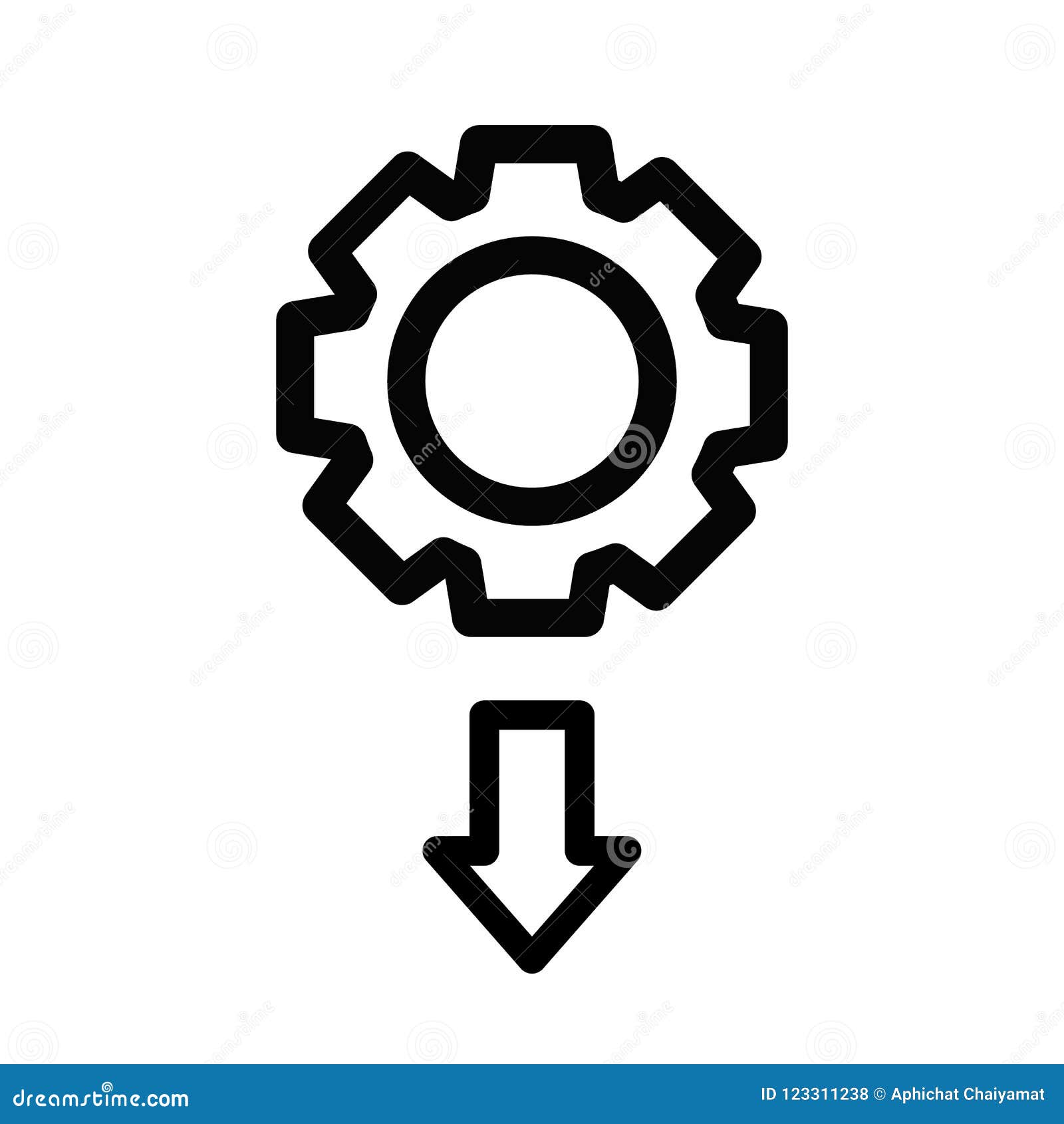 Cog icon stock illustration. Illustration of metal, symbol - 123311238