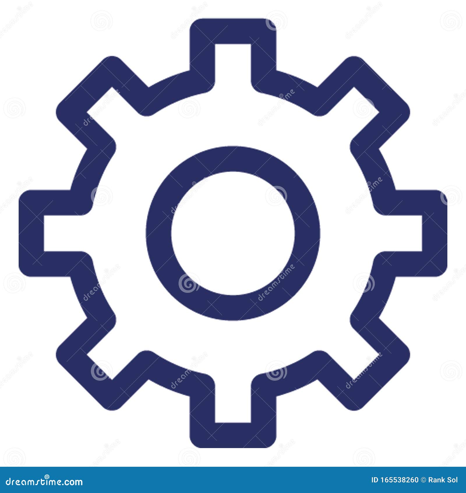 Cog Isolated Vector with Outline Icon Which Can Easily Modify or Edit ...