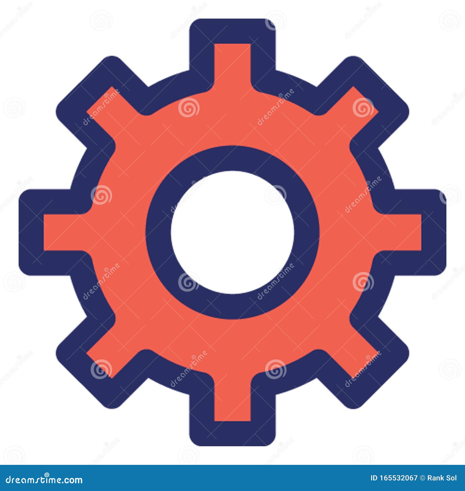 Cog Isolated Vector with Outline Icon Which Can Easily Modify or Edit ...