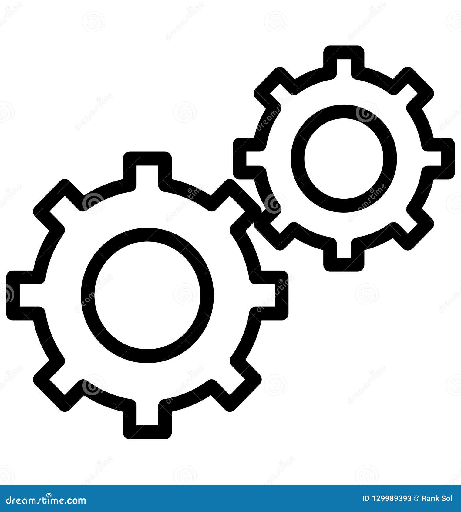 Cog Line Isolated Vector Icon that Can Be Easily Modified or Edit Stock ...