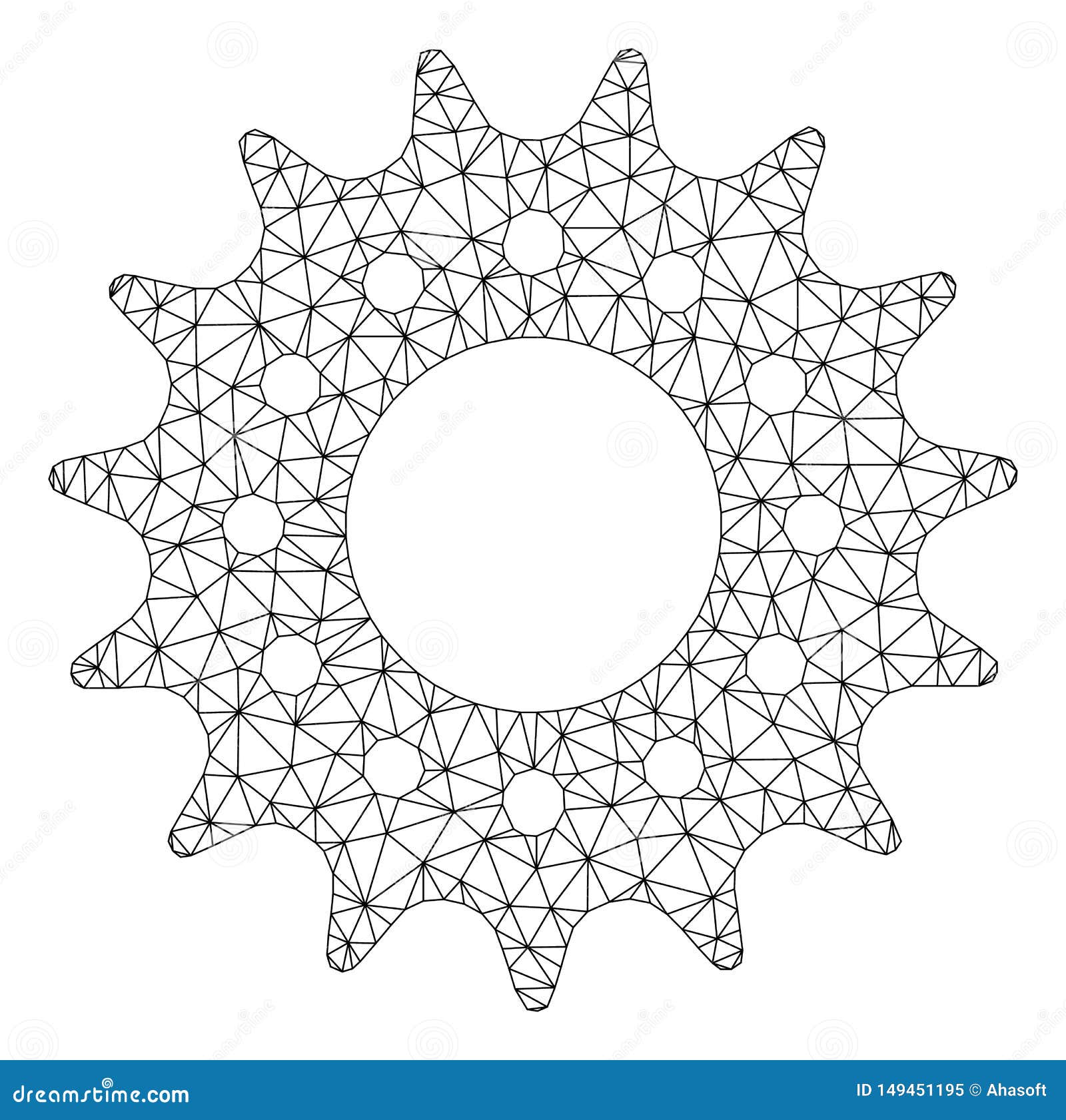 Cog Polygonal Frame Vector Mesh Illustration Stock Vector ...
