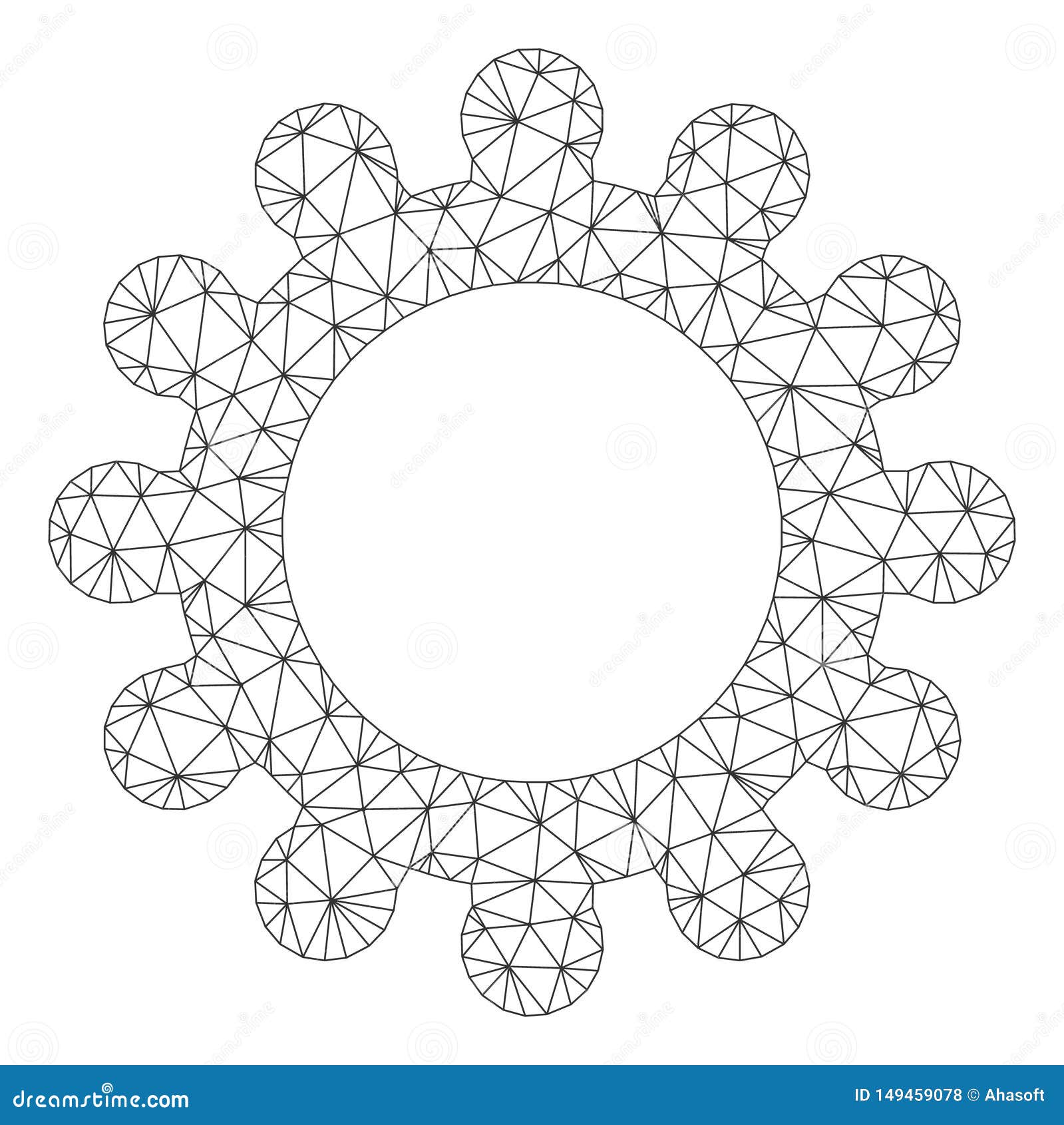 Cog Polygonal Frame Vector Mesh Illustration Stock Vector ...