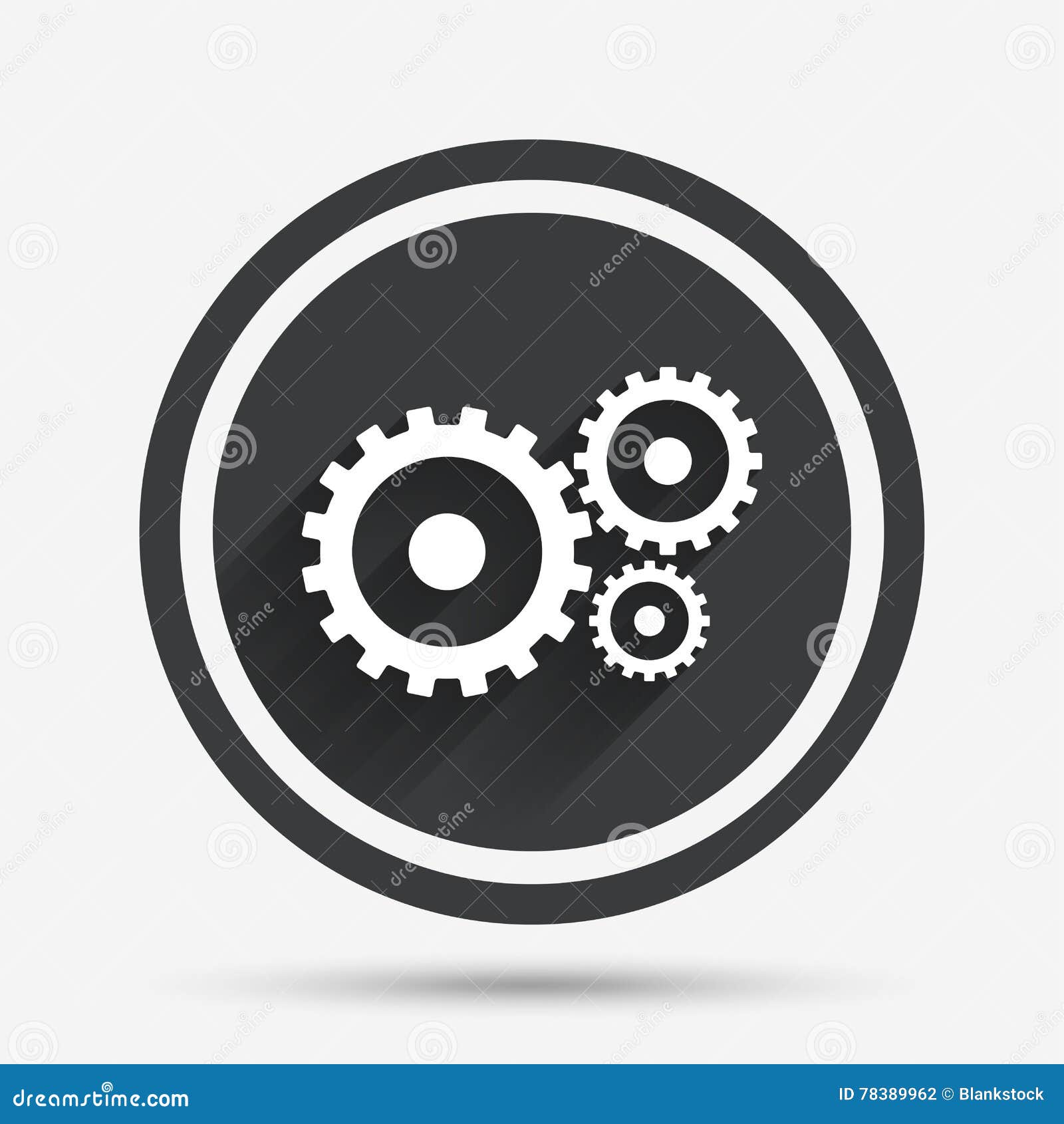 Cog Settings Sign Icon. Cogwheel Gear Symbol. Stock Vector ...