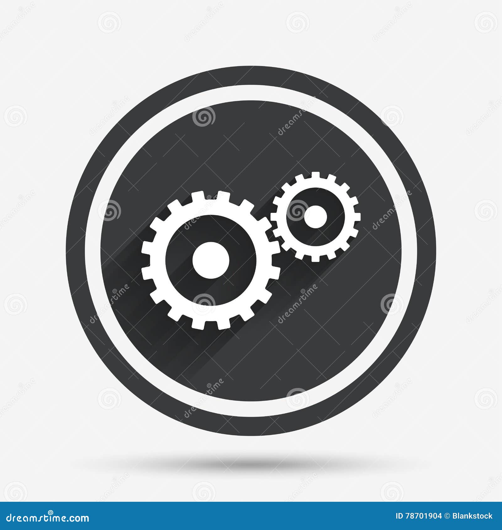 Cog Settings Sign Icon. Cogwheel Gear Symbol. Stock Vector ...