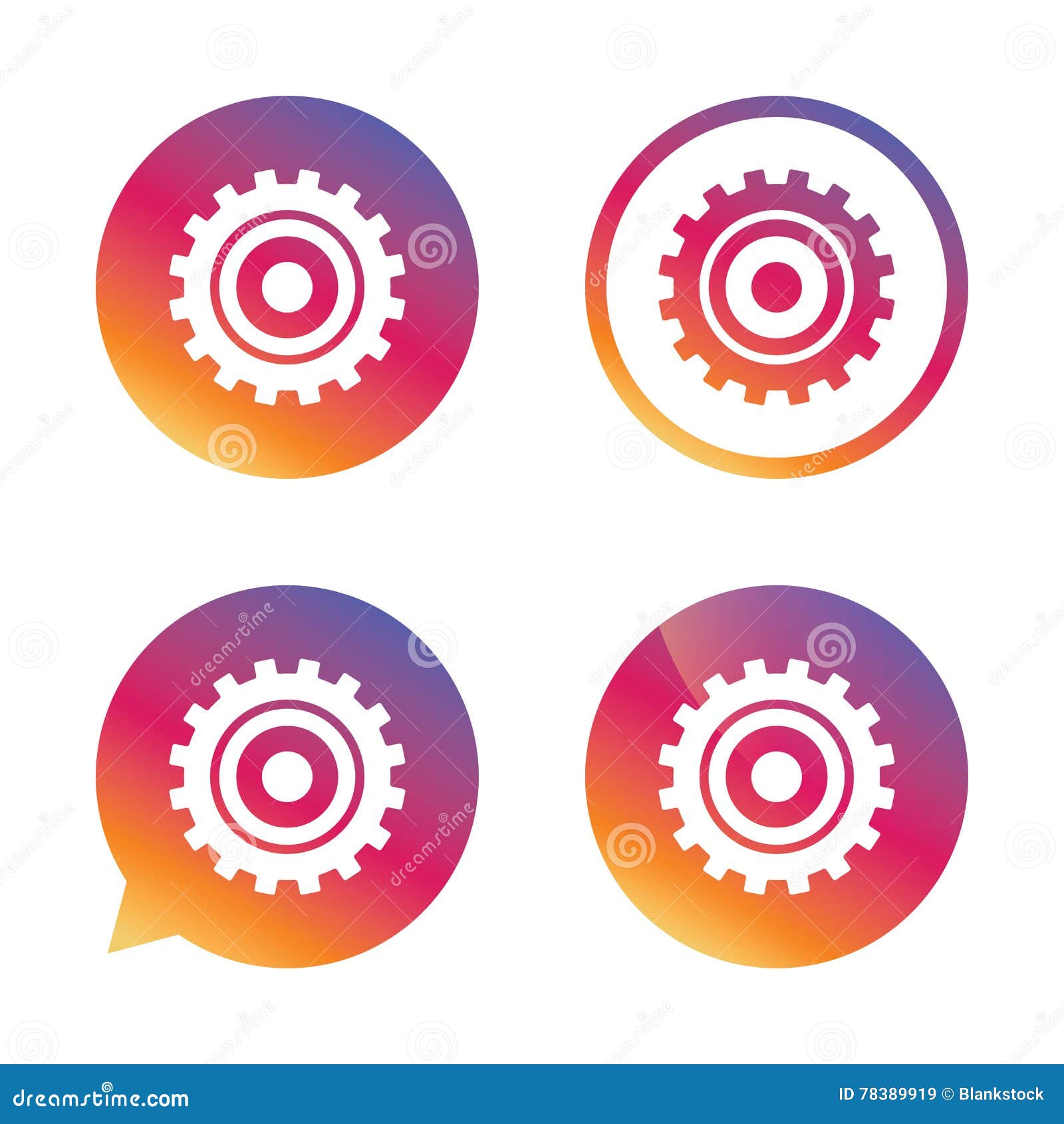 Cog Settings Sign Icon. Cogwheel Gear Symbol. Stock Vector ...
