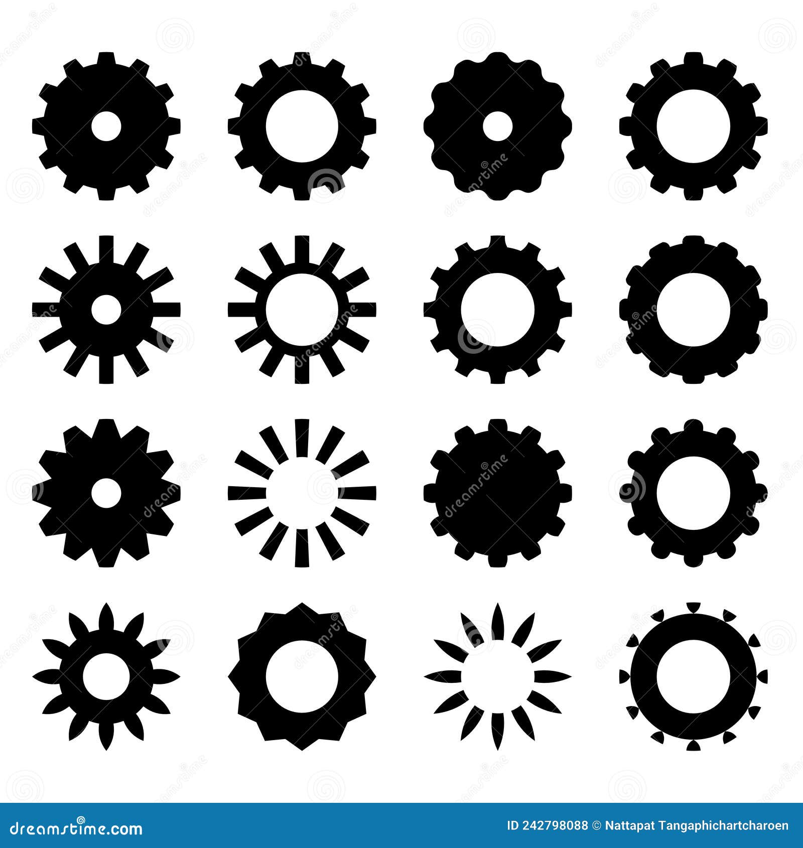 Cog Shape Has Been Transformed into Various Shapes Stock Vector ...