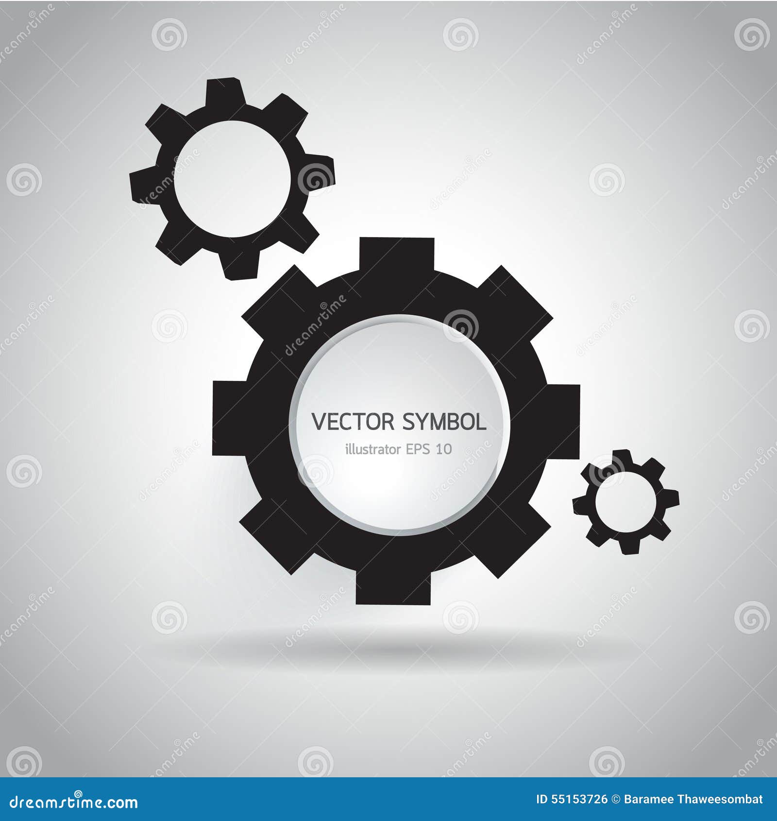 Cog symbol vector. stock vector. Illustration of equipment - 55153726