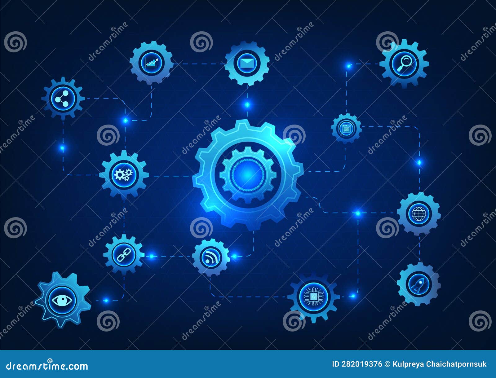 Cog Technology Background Multiple Sizes with Technical Icons it ...