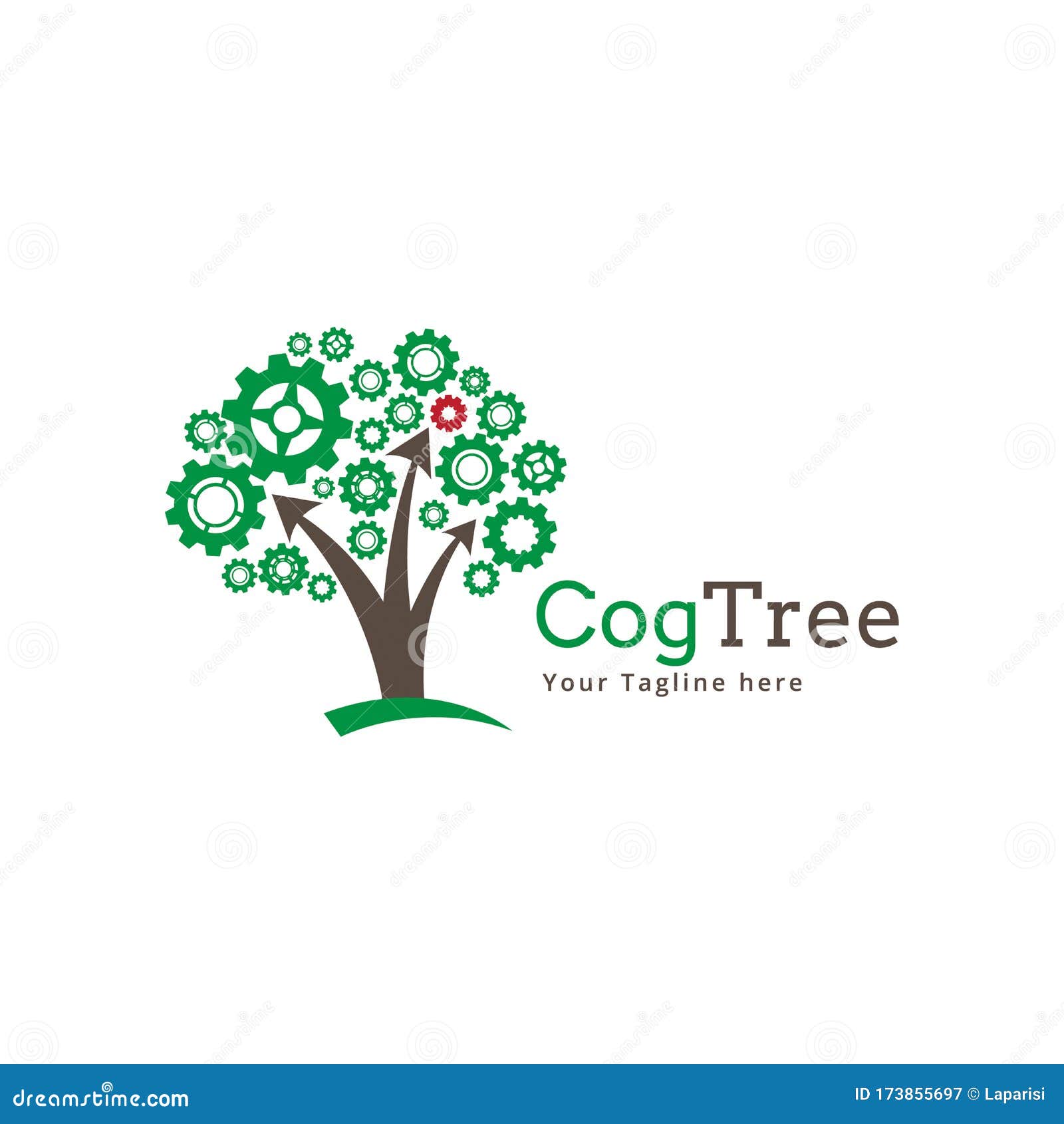 Cog Tree Logo Vector Graphic Stock Vector - Illustration of cogs ...