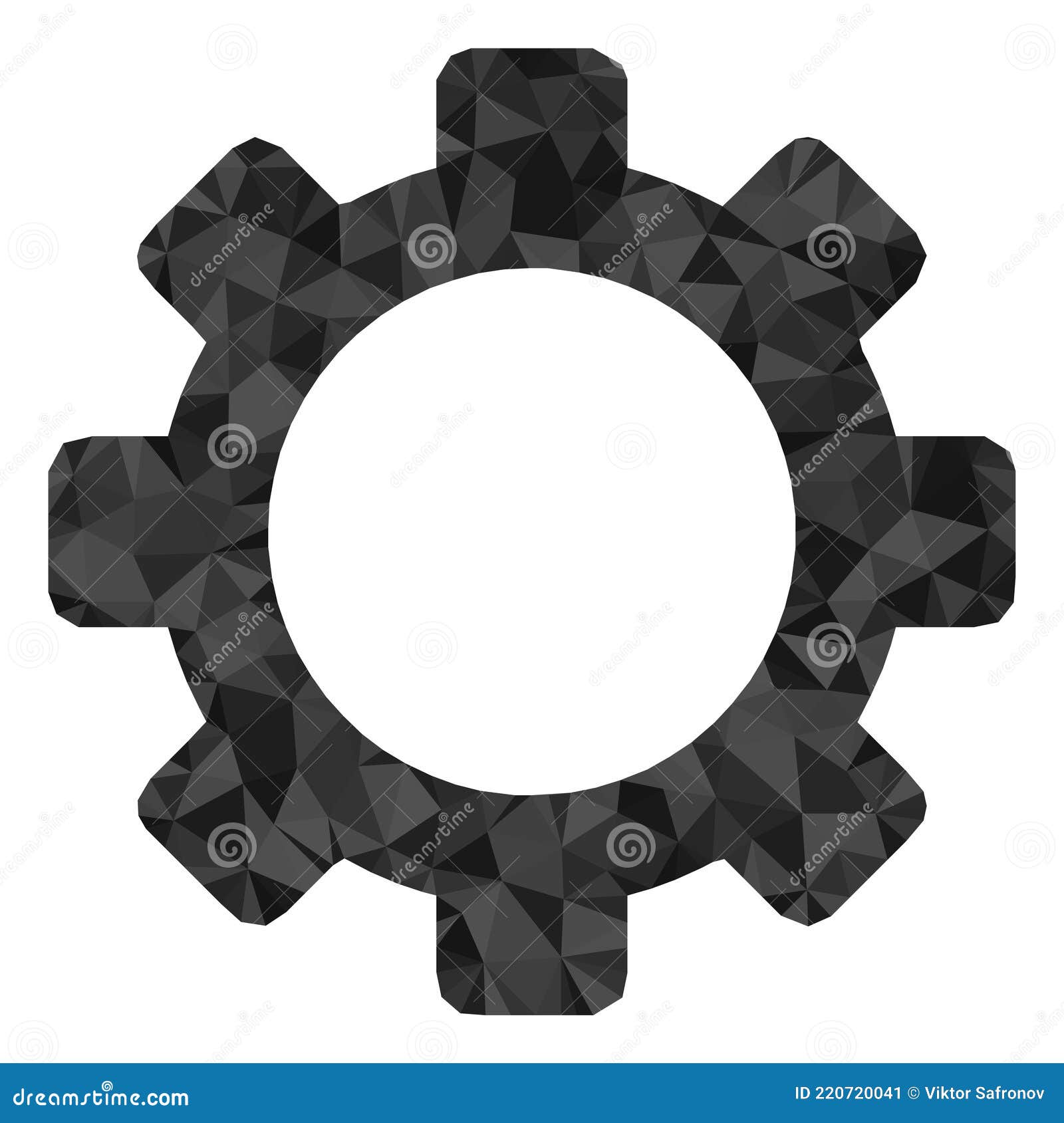 Cog Triangle Filled Icon stock vector. Illustration of tooth - 220720041