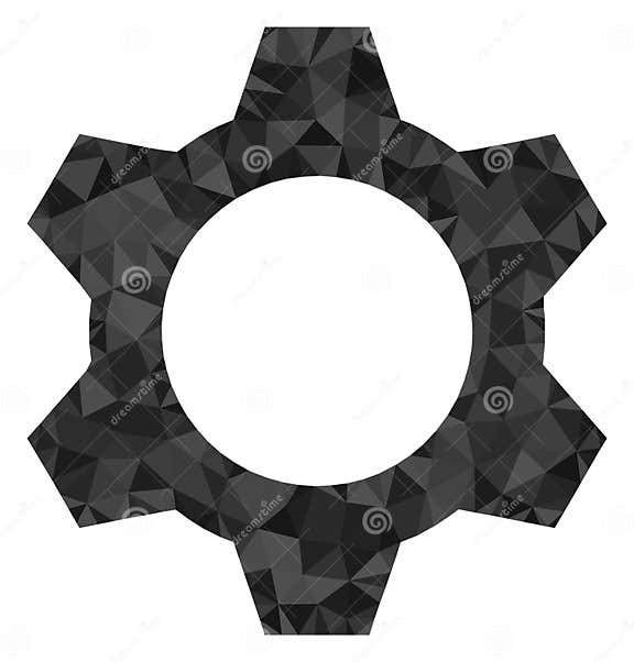 Cog Triangle Lowpoly Flat Icon Stock Vector - Illustration of settings ...