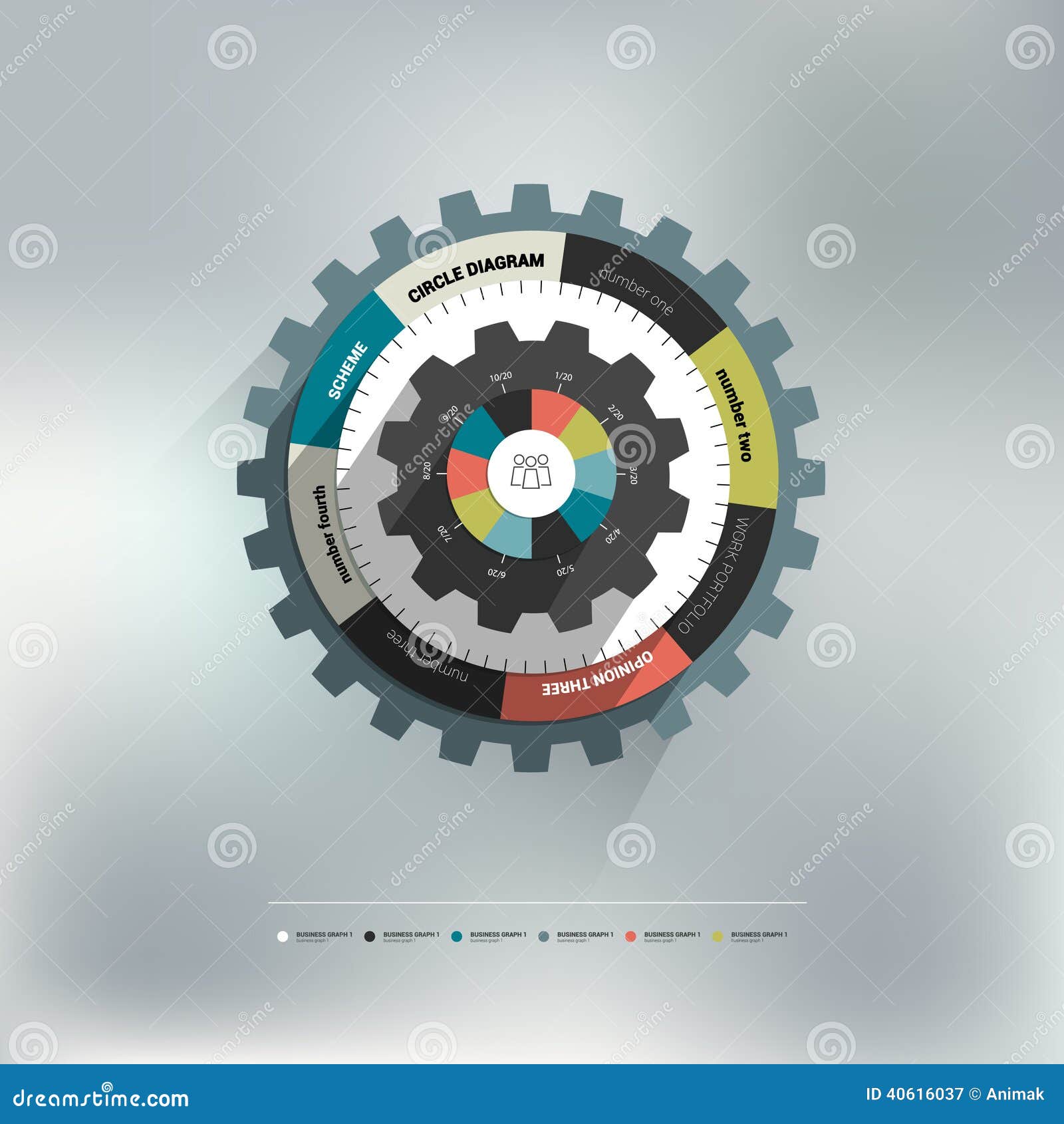 Cog Wheel Circle Flat Diagram For Infographic. Cartoon Vector ...