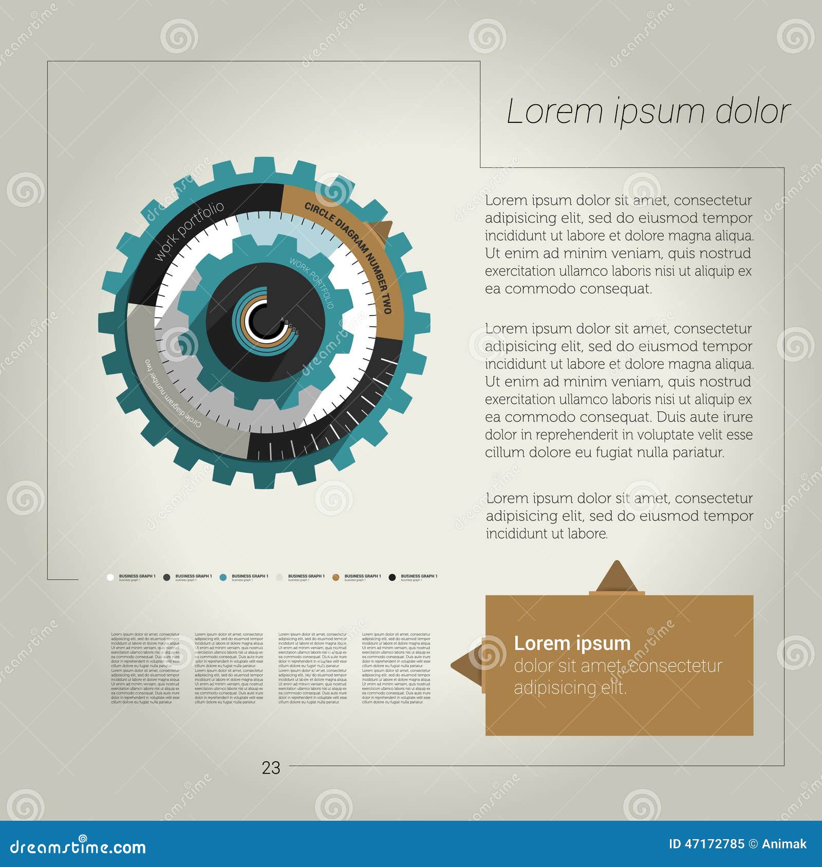 Cog Wheel Circle Flat Diagram for Infographic. Stock Vector ...