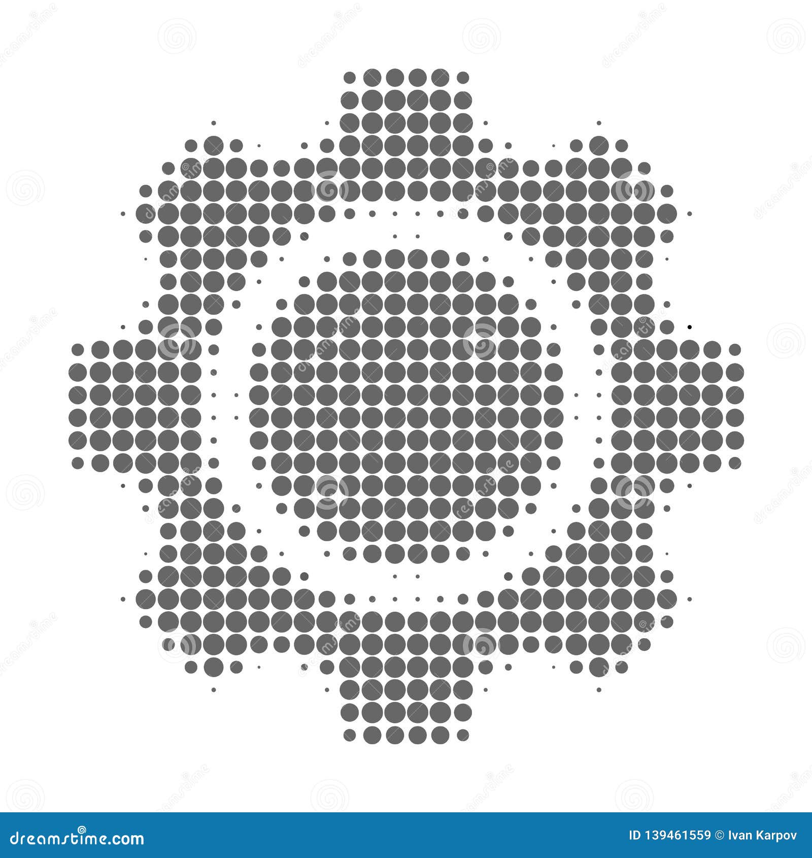 Cog Wheel Halftone Dotted Icon Stock Vector - Illustration of industry ...