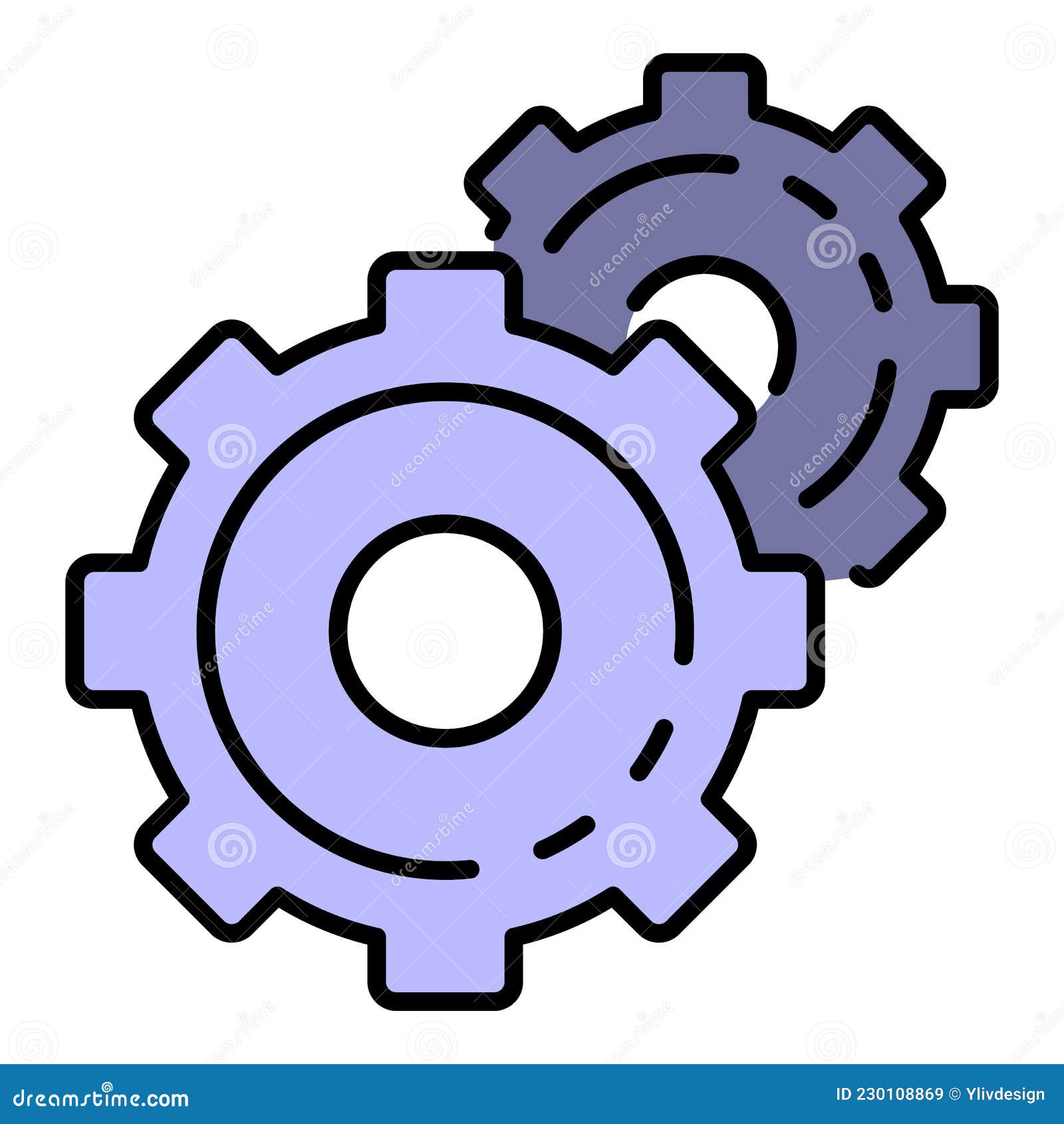 Cog Wheel Icon Color Outline Vector Stock Vector - Illustration of ...