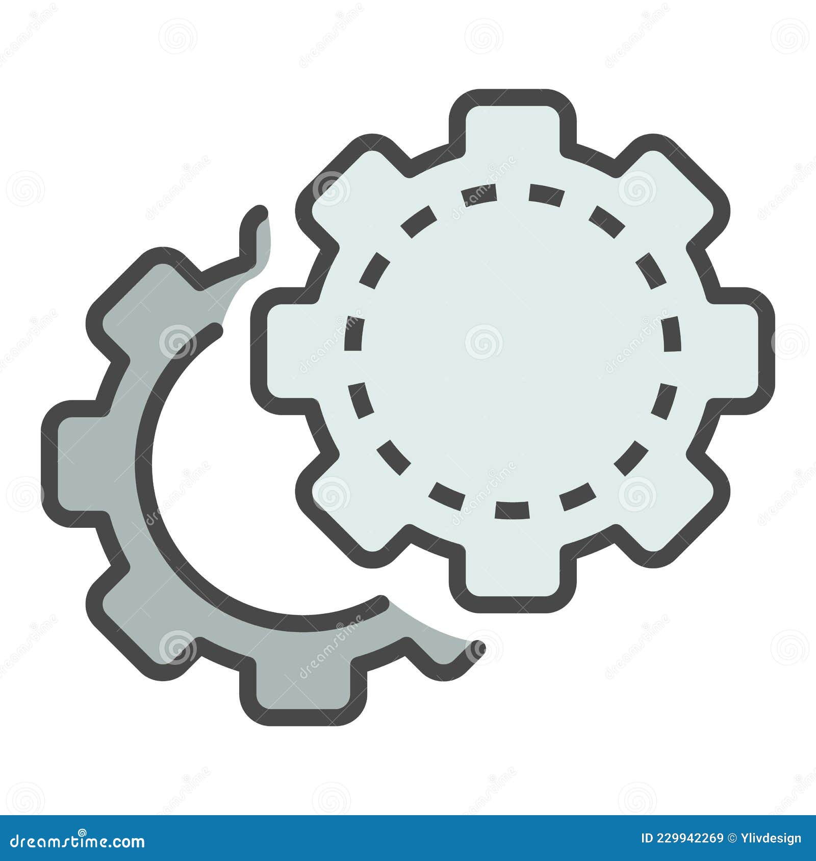 Cog Wheel Icon Color Outline Vector Stock Vector - Illustration of ...