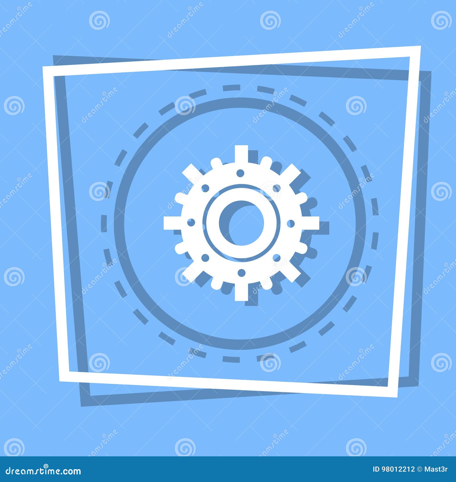 Cog Wheel Icon Gear Settings Web Button Stock Vector - Illustration of ...