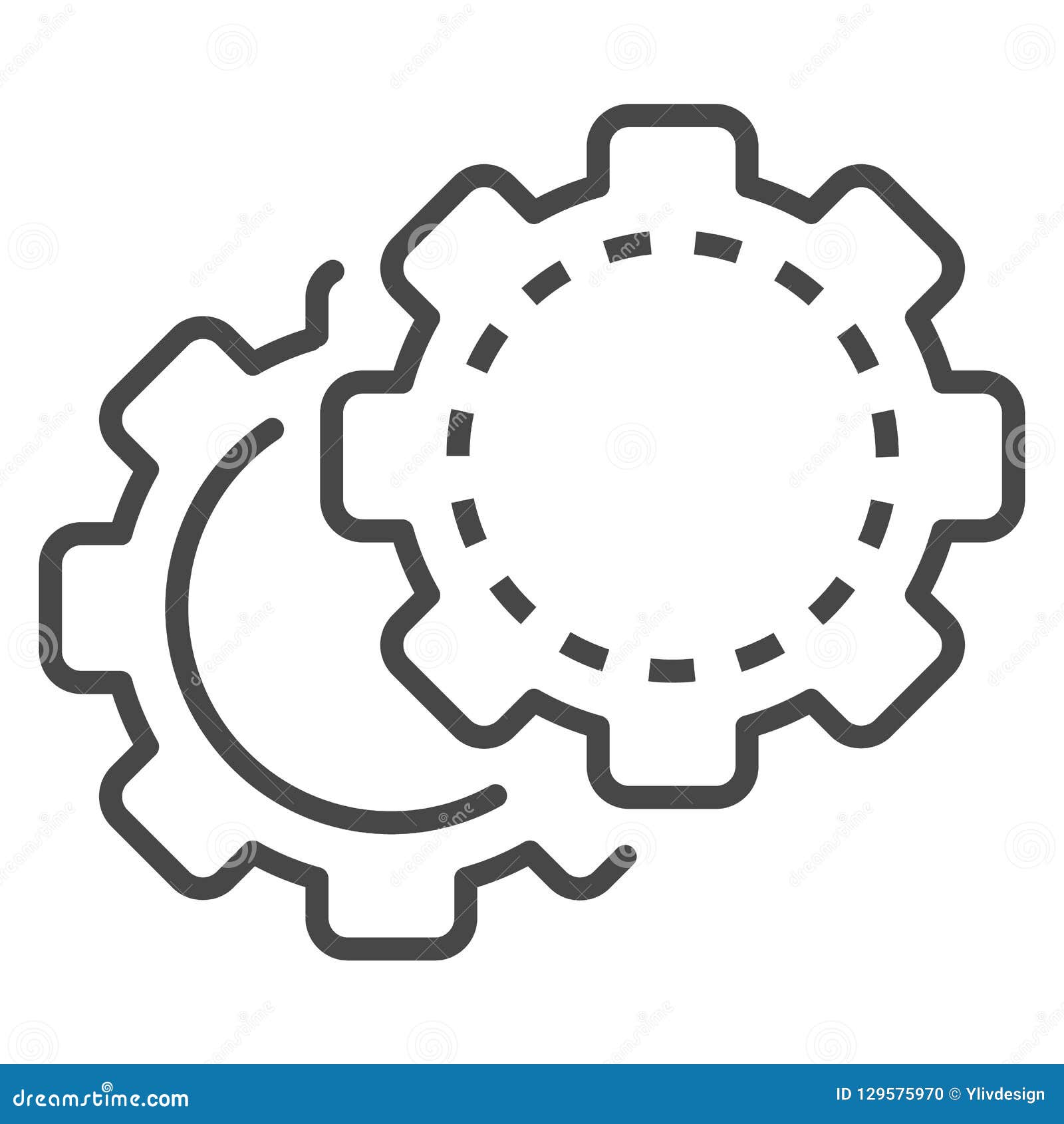 Cog Wheel Icon, Outline Style Stock Vector - Illustration of data ...