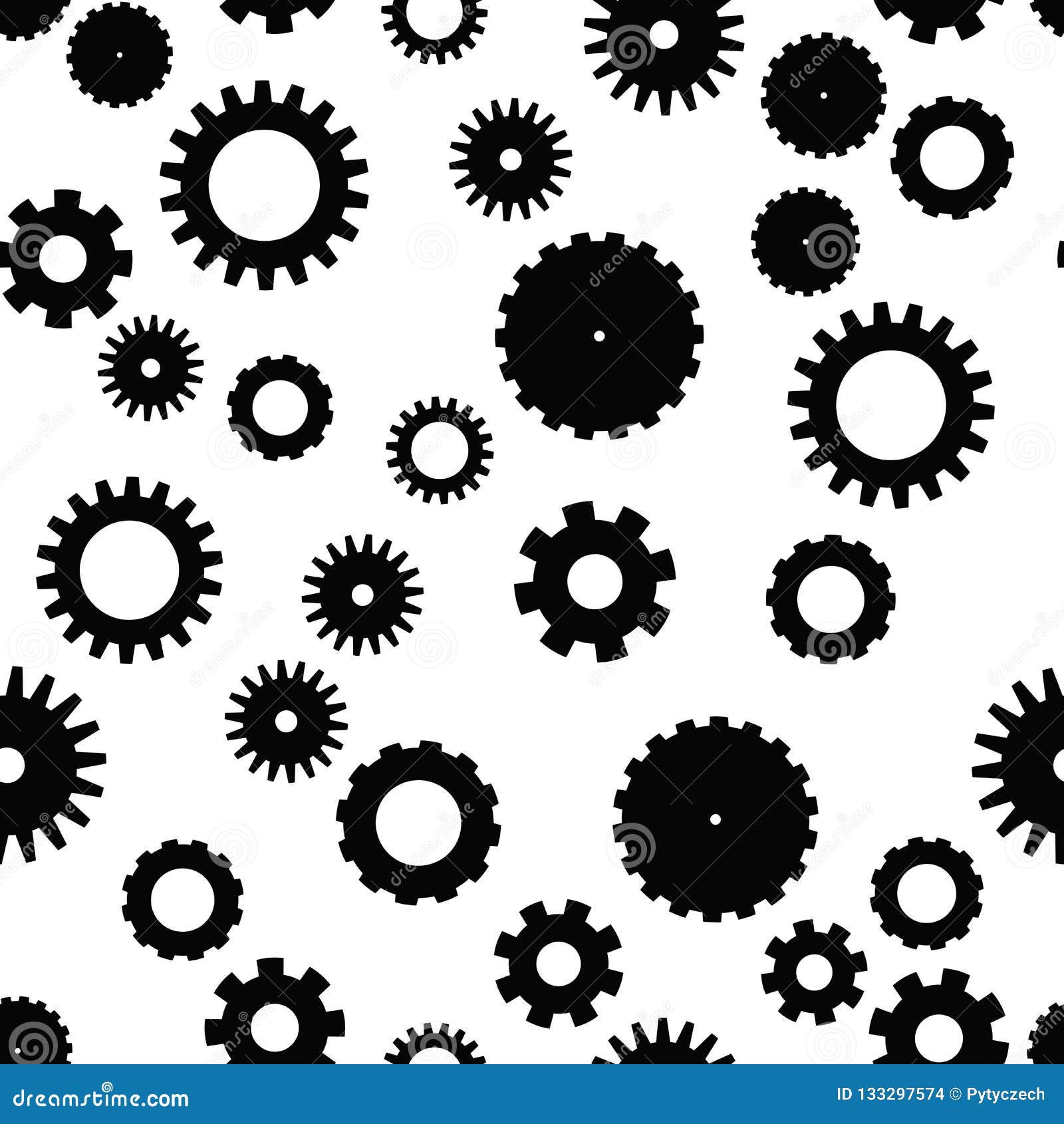 Cog Wheel Seamless Pattern. Clockwork, Technological or Industrial ...