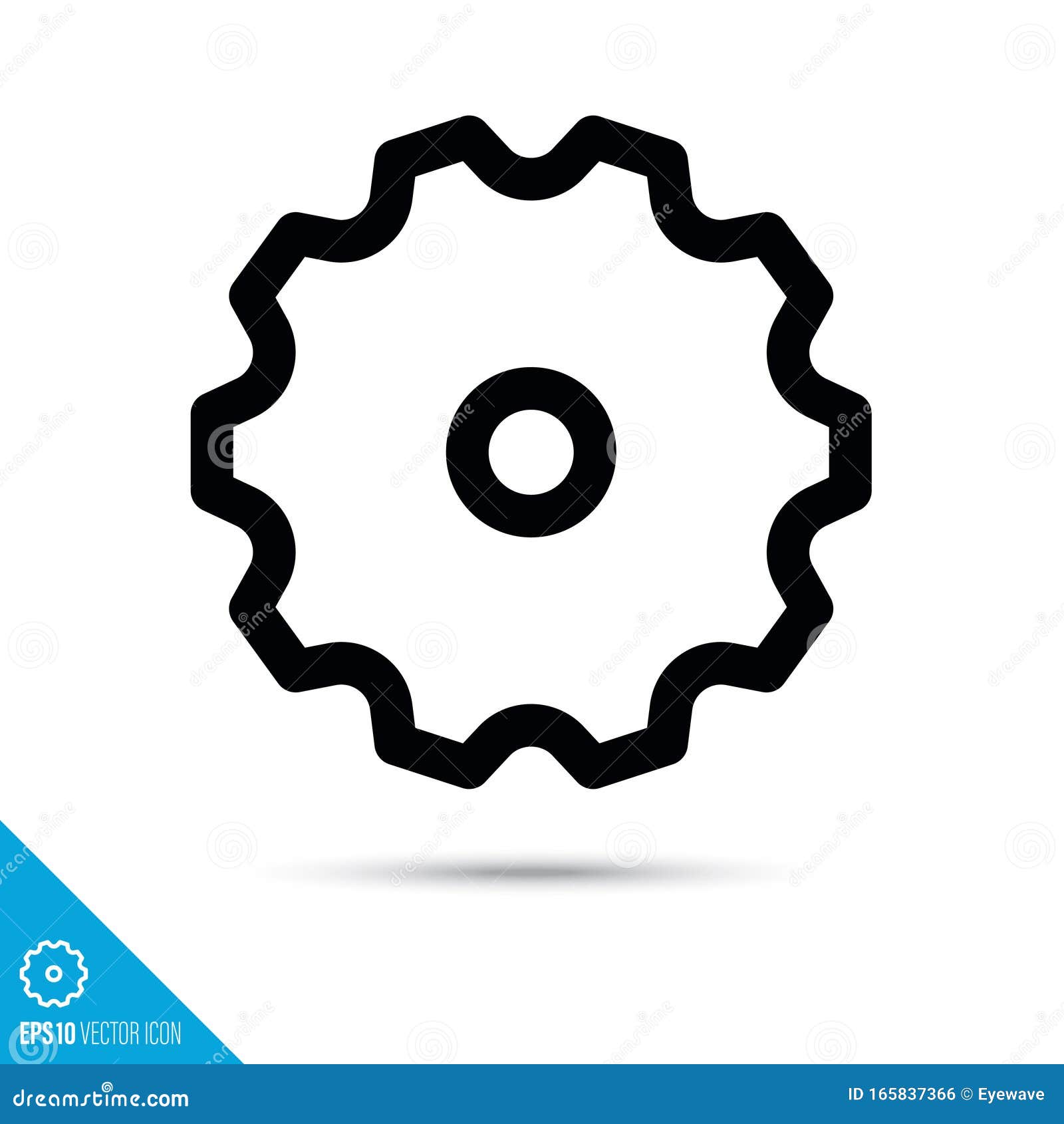 Cog Wheel, Settings UI Symbol Vector Line Icon Stock Vector ...
