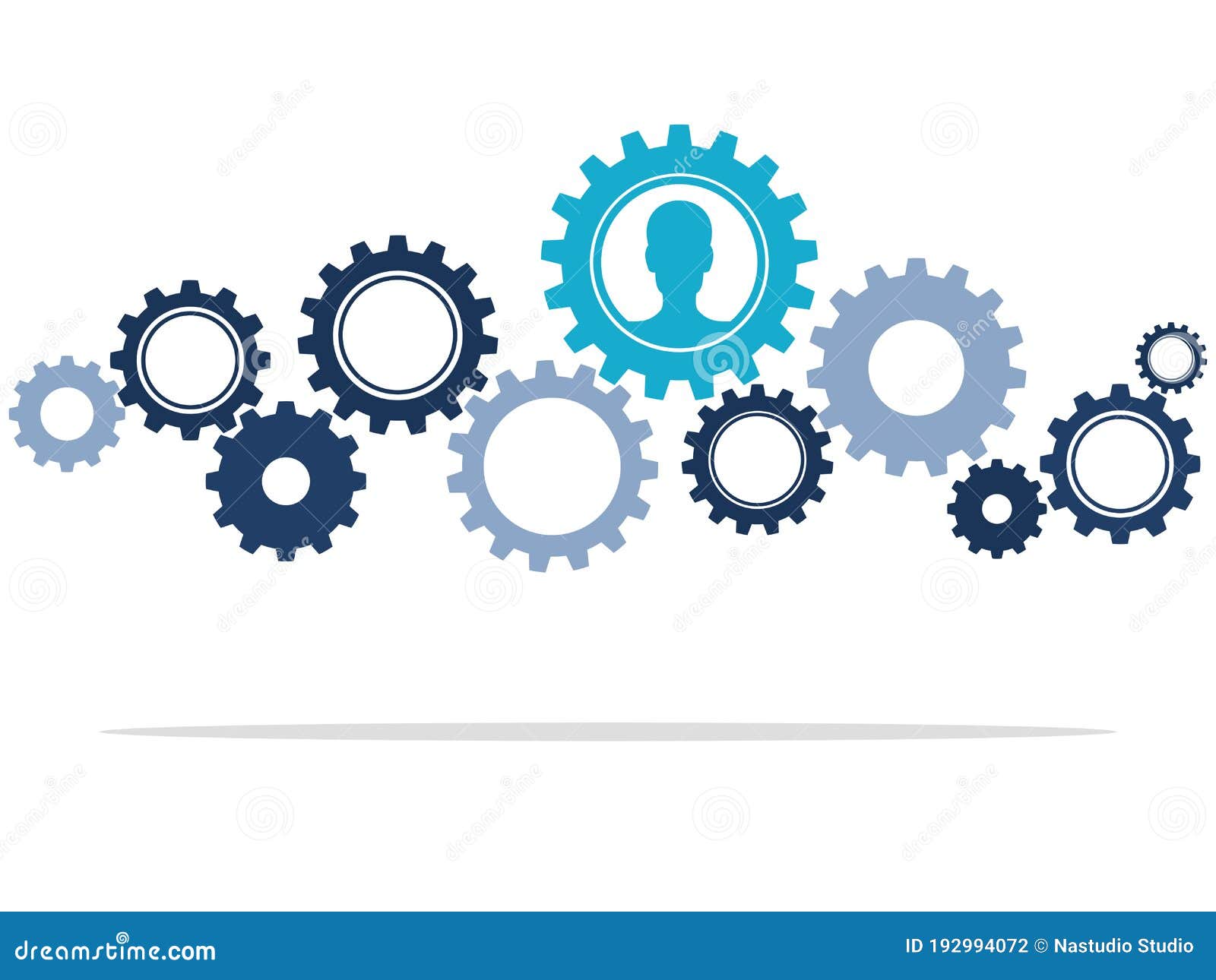 The Cog Wheel with a User Icon Symbolizes the Concept of Human Control ...