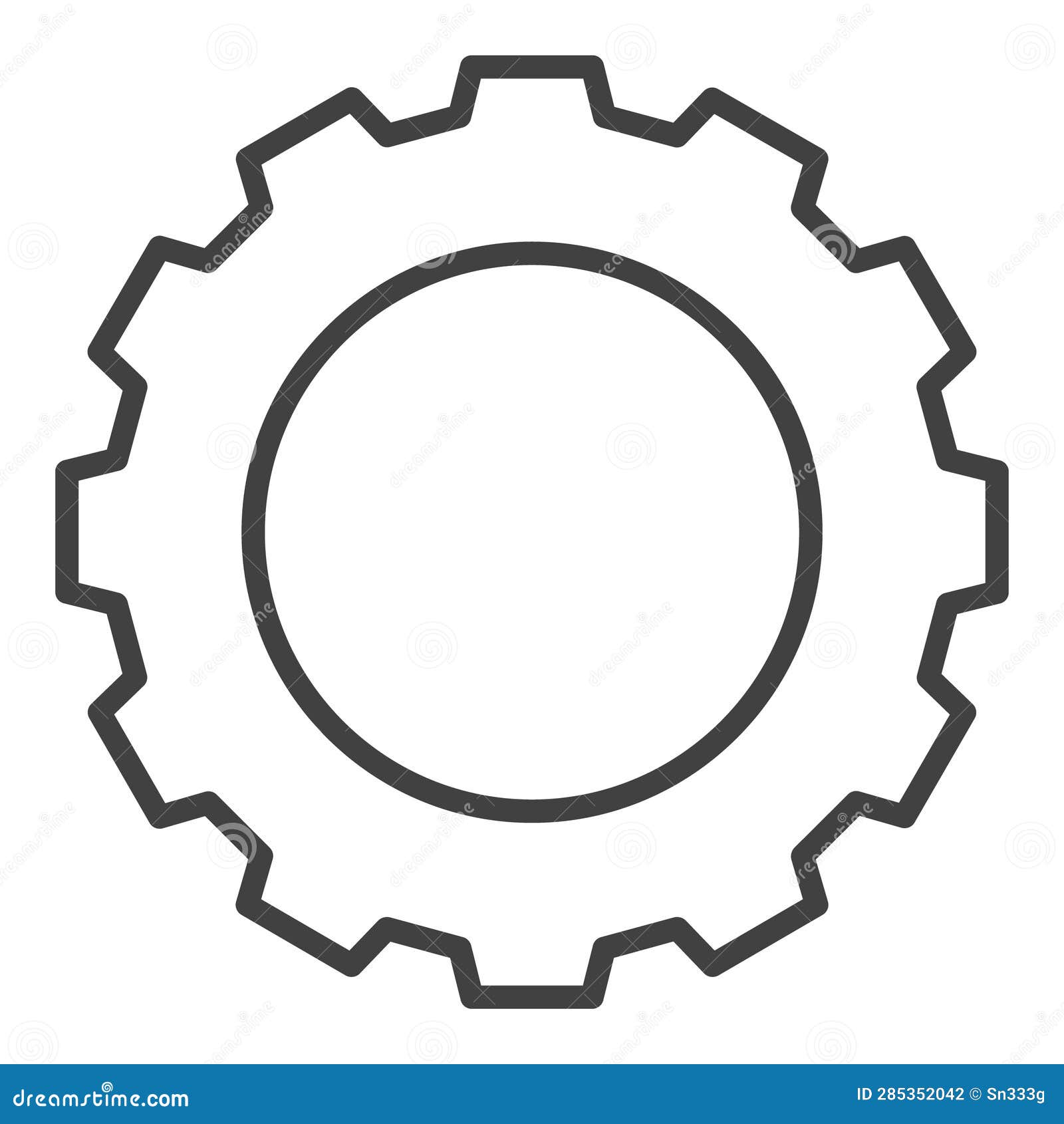 Cog Wheel Vector Concept Linear Simple Icon or Sign Stock Illustration ...