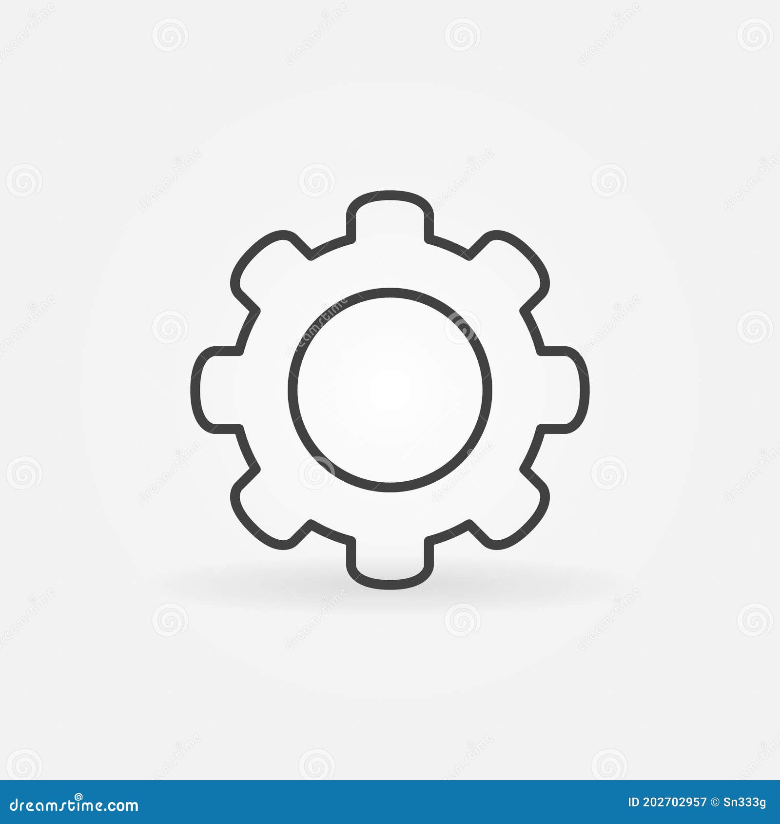 Cog Wheel Vector Concept Simple Icon in Thin Line Style Stock Vector ...
