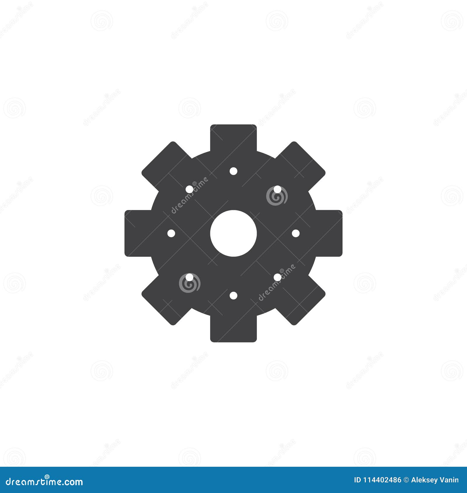 Cog wheel vector icon stock vector. Illustration of progress - 114402486