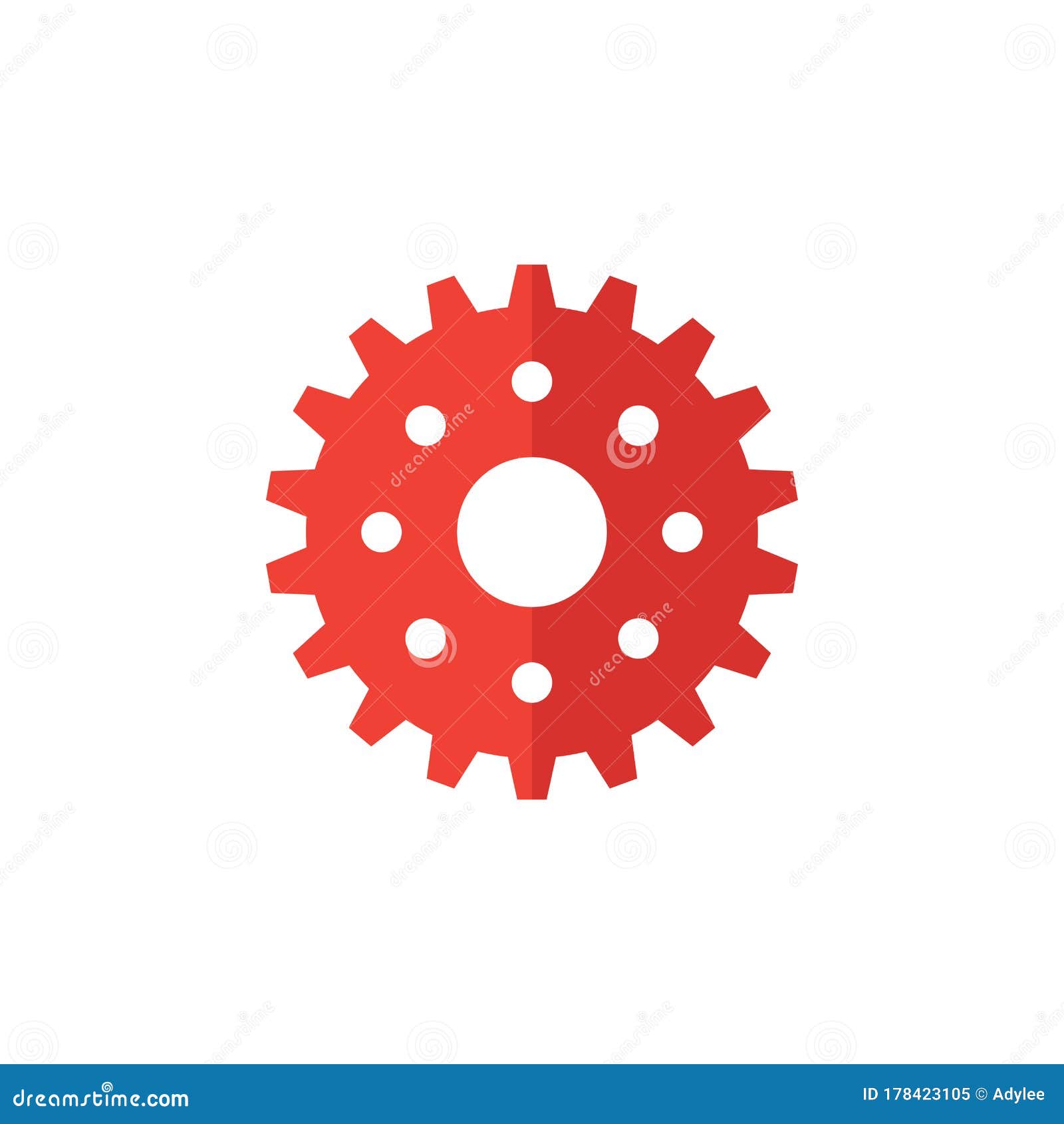 Cog Wheel Vector Icon Symbol Isolated on White Background Stock Vector ...