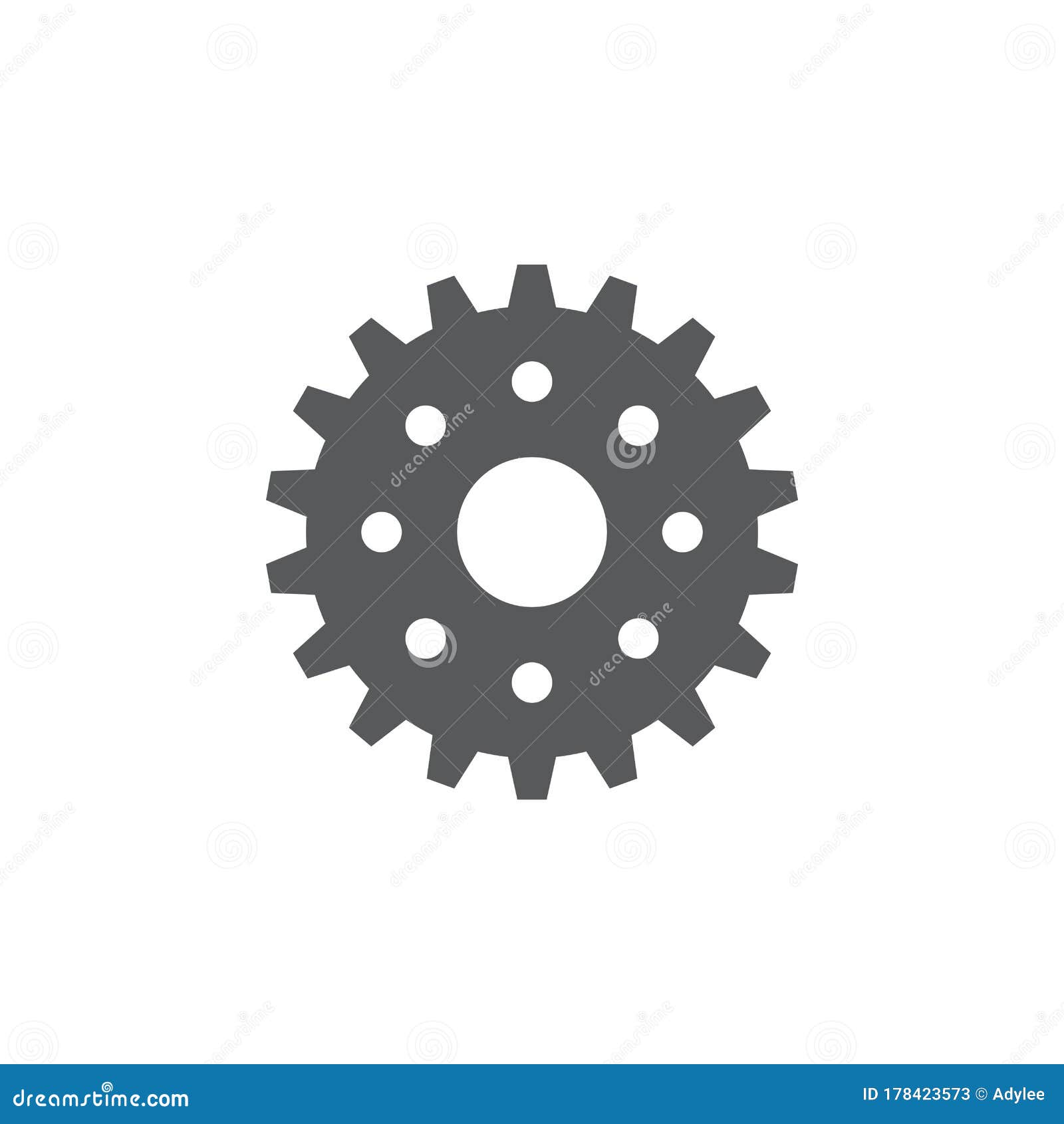 Cog Wheel Vector Icon Symbol Isolated on White Background Stock Vector ...