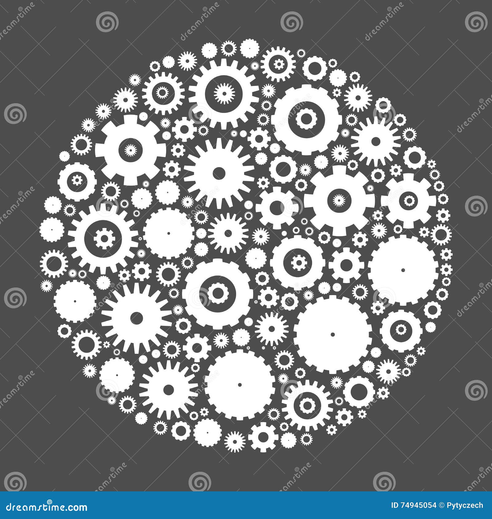 Cog Wheels Arranged in Circle Stock Vector - Illustration of business ...