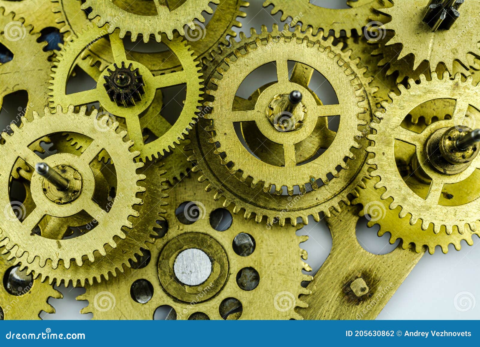 Cog-wheels from the Bronze of Old Machine As a Background Stock Photo ...
