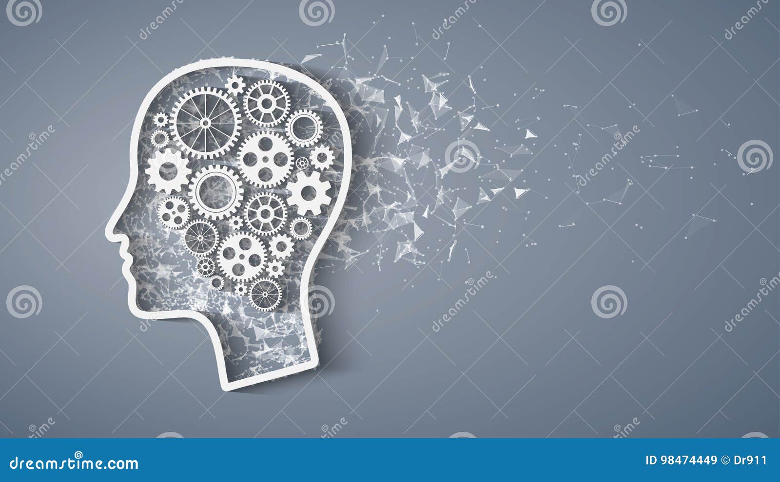 Cog Wheels Forming A Brain Shape Vector Illustration | CartoonDealer ...
