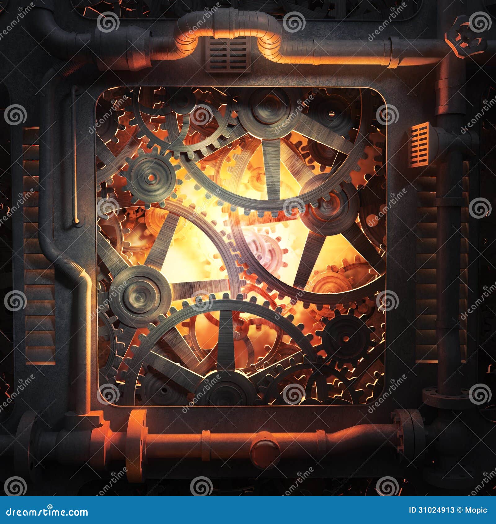 Cog Wheels and Gears Industrial Background Stock Illustration ...