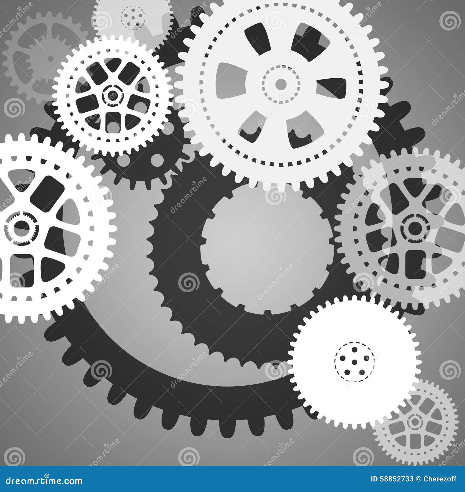 Cog wheels on gray stock illustration. Illustration of abstract - 58852733