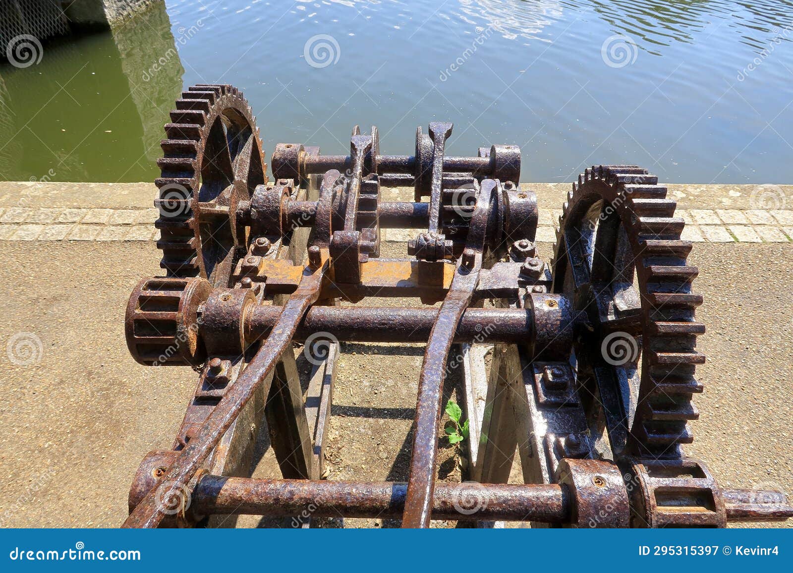 Cog Wheels and Levers for Pulling Boats Off the Water Stock Image ...