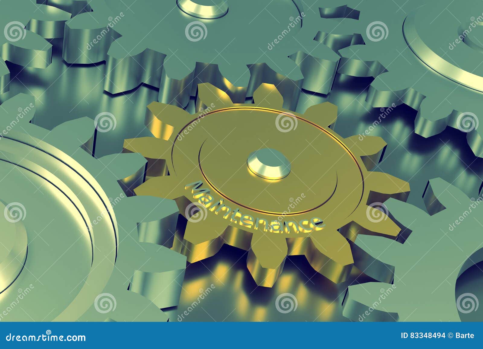 Cog Wheels with Maintenance Stock Illustration - Illustration of black ...