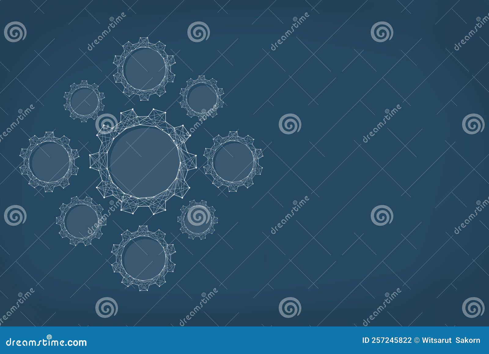 Cog Wheels,mechanism Icon on Dark Blue Background with Copy Space Stock ...